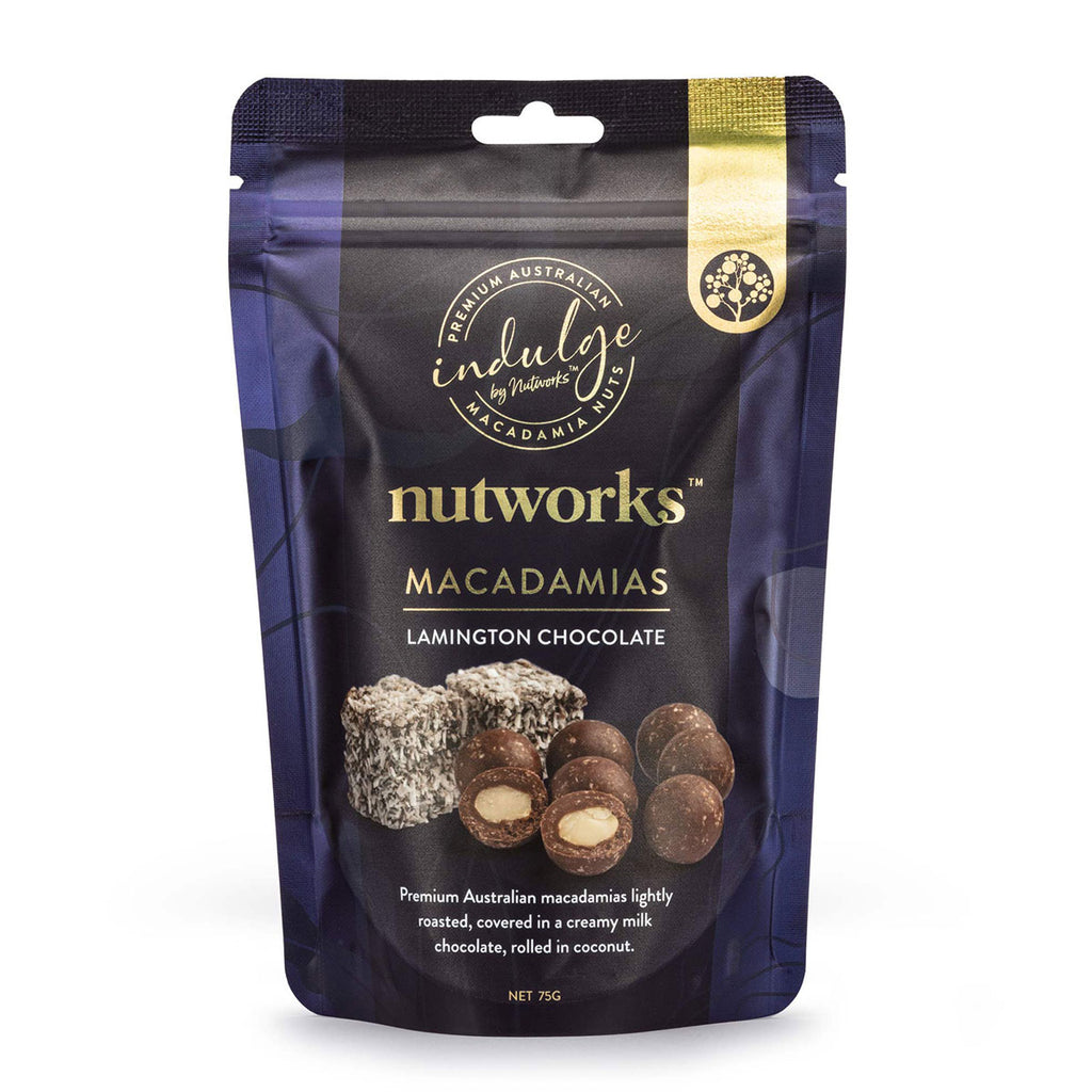 Macadamia Nuts Lamington Chocolate Nutworks 75g - Gourmet Brands – National Museum Australia