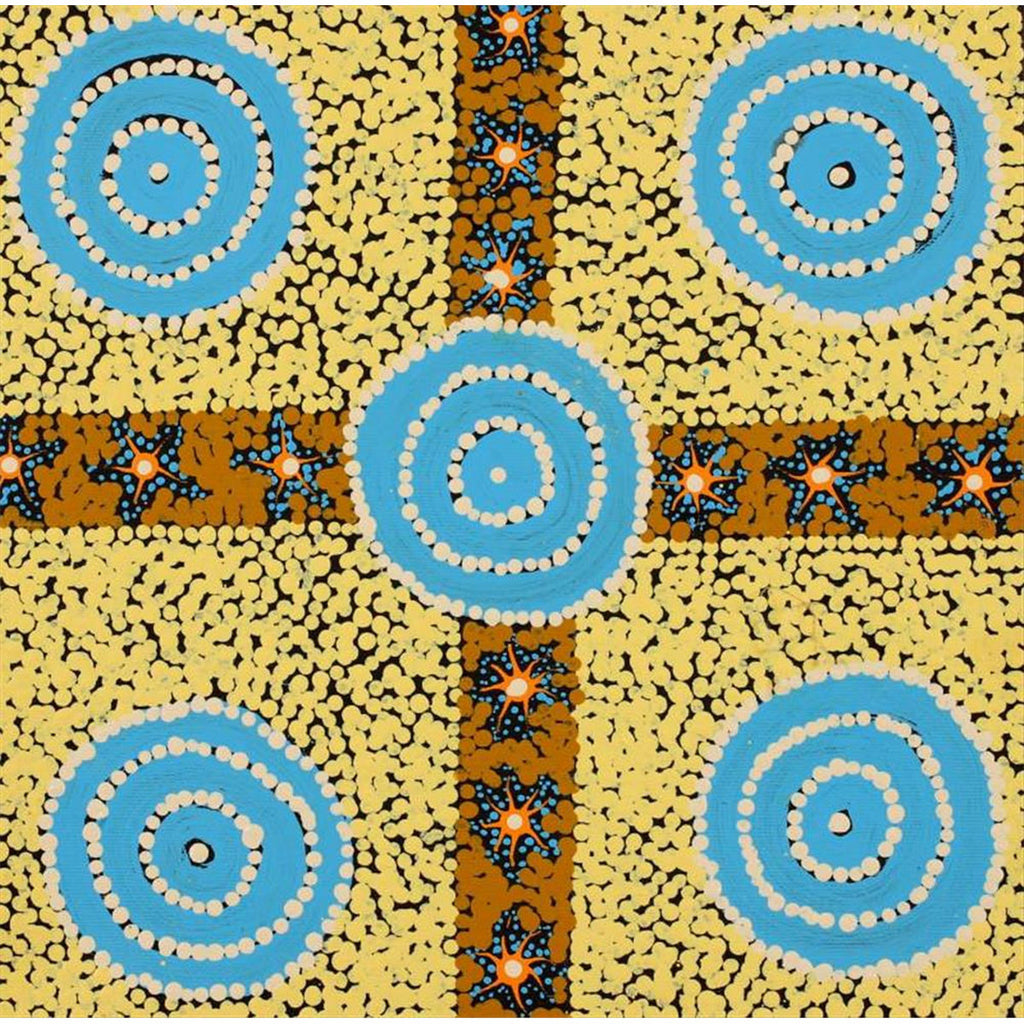 Painting 30x30cm prestretched Alfreda Nugarrayi Martin Ngapa Jukurrpa ...