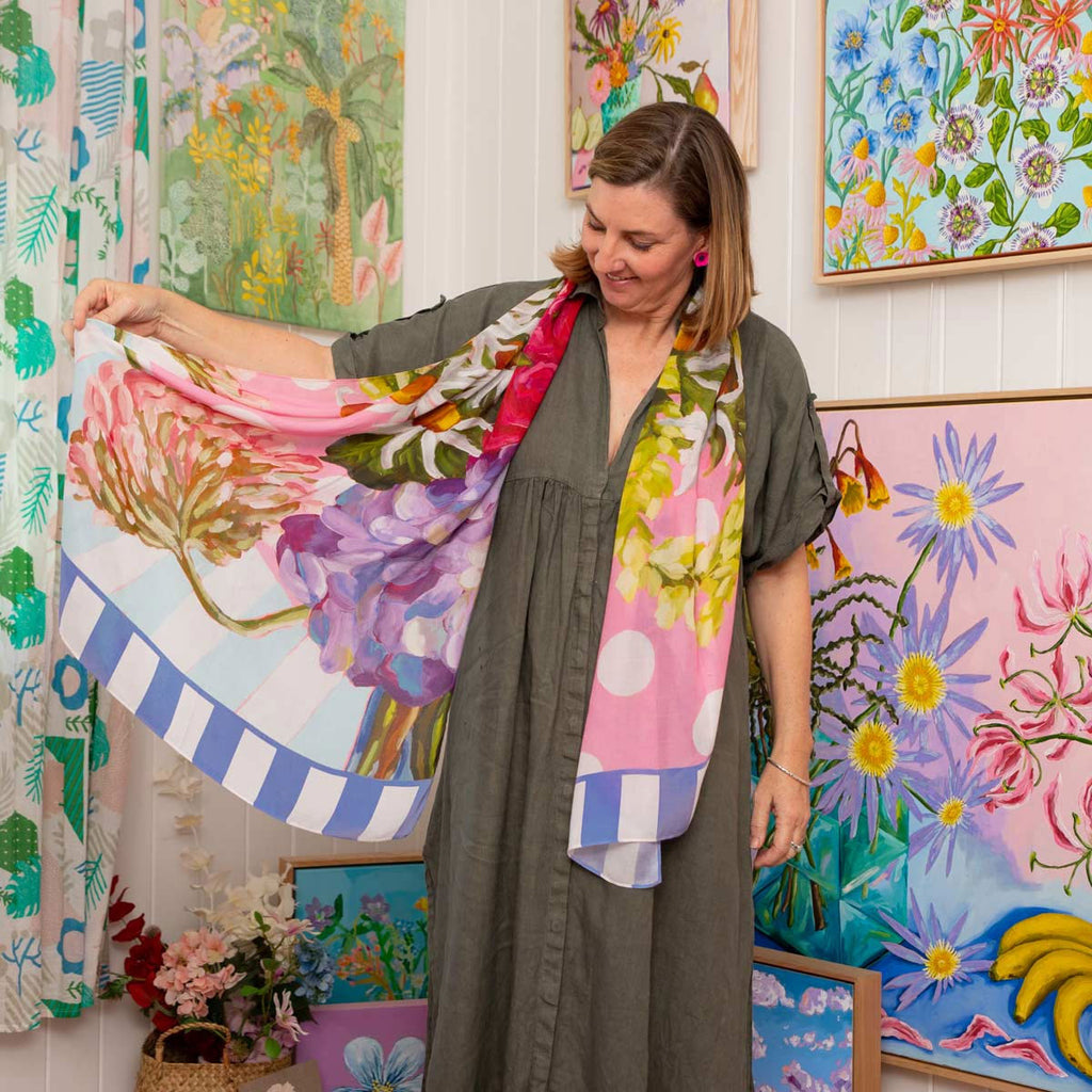 Long scarf Here Comes the Sun - Ruby Olive – National Museum Australia