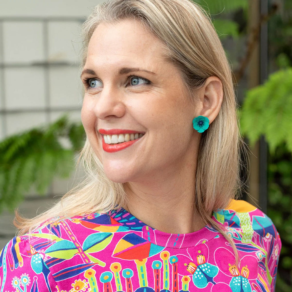 Earrings Garden Teal - Ruby Olive – National Museum Australia