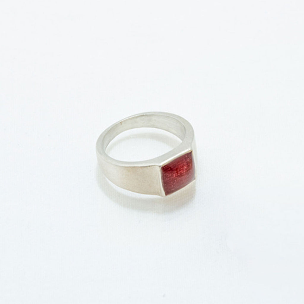 Silver Signet Ring Square Moshi Red - Orbis – National Museum Australia