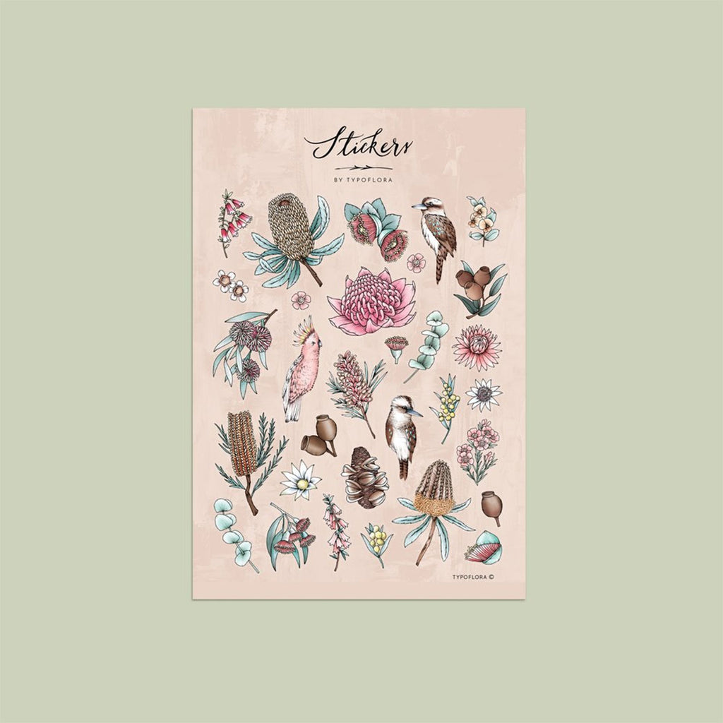 Sticker Sheet Native Flower Lovers - Typoflora – National Museum Australia