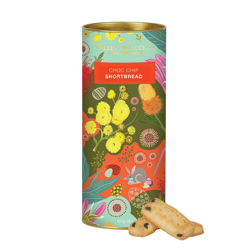Shortbread Chocolate Chip Easter Tube 180g - Gourmet Brands – National ...