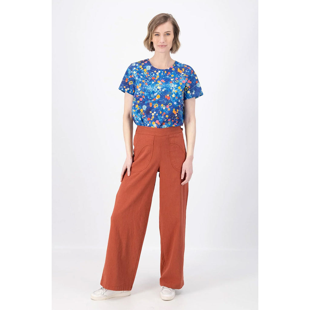 Peggy Long Pants Lino Rose Brick in Linen - Olga De Polga – National ...