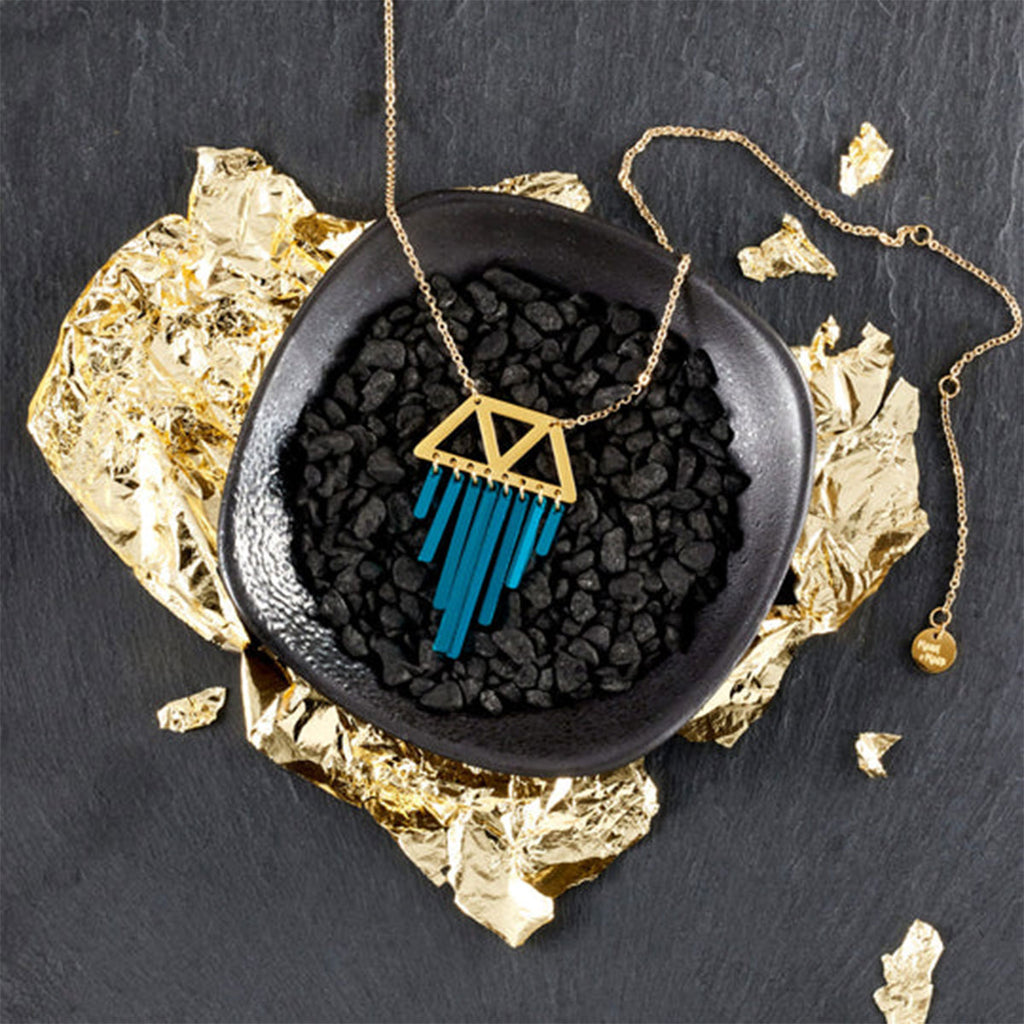 OSIRIS CHIMETTES NECKLACE TEAL + GOLD - Maine and Mara – National ...