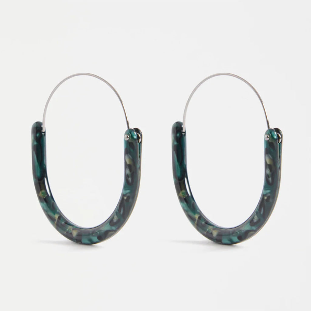Earrings Aki Drk Green Tortoiseshell Hoops - Elk – National Museum ...