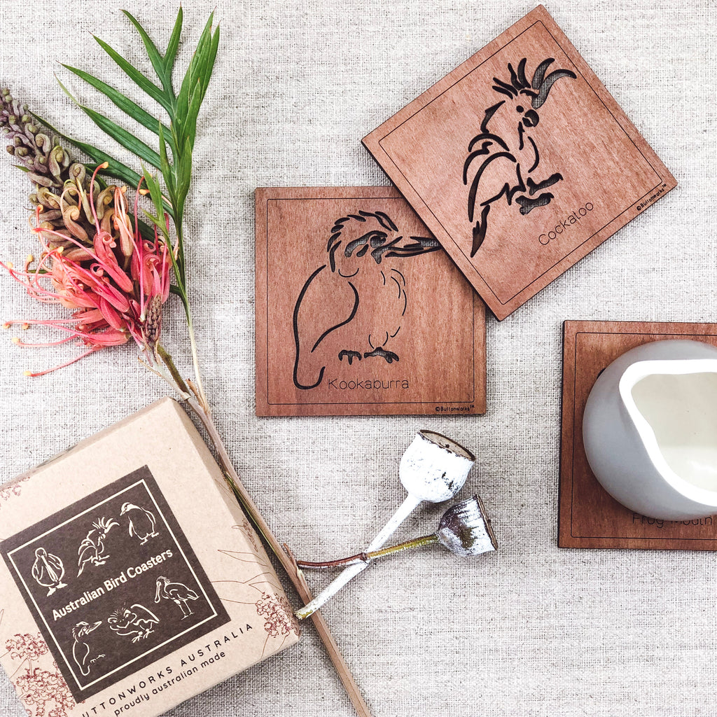 Coasters Square Birds Set of 6 - Buttonworks – National Museum Australia